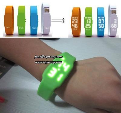 China Fashion LED Watch USB Flash Drive 32GB USB 2.0 Rechargeable Storage for sale