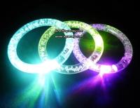 China Acrylic LED Wristband 3 Colors Flashing Light Party Promotion Gift with 3xAG3 Batteries for sale