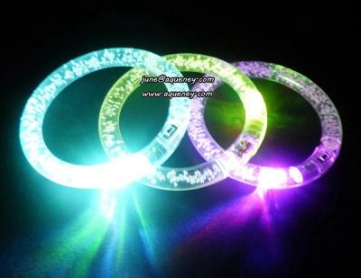 China Acrylic LED Wristband 3 Colors Flashing Light Party Promotion Gift with 3xAG3 Batteries for sale