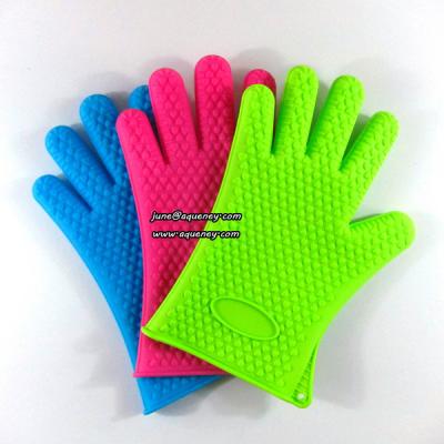 China Food Grade Silicone Oven Gloves 28cm Heat Resistant Baking Gloves Non Slip Kitchen Mitts for sale