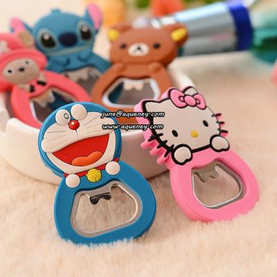 China Custom Silicone Bottle Opener 7cm Cute Cartoon Design Promotional Gift for sale
