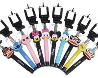 China Portable Handheld Cartoon Selfie Stick Silicone Monopod 110cm Extendable No Bluetooth Needed for sale