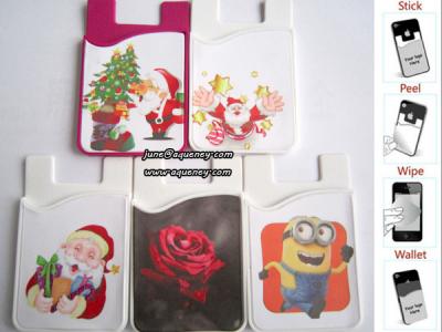 China Custom Silicone Cloth Smart Wallet 87x57x5mm Full Color Printing Removable Cover for sale