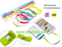 China High Quality Wristband Micro USB Data Cable with 5 colors can be choosed for sale