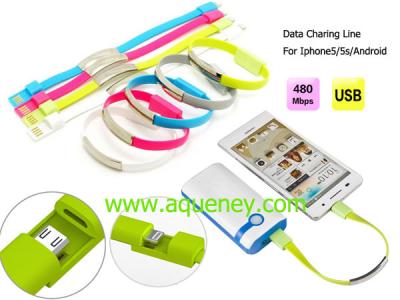 China High Quality Wristband Micro USB Data Cable with 5 colors can be choosed for sale