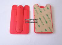 China Silicone Smart Card Wallet with Phone Stand 3M Sticky 100pcs MOQ Custom Logo for sale