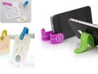 China Custom Magnet Silicone Phone Stand M-Clip 12x2x0.4cm Wireless Holder with Logo Print for sale