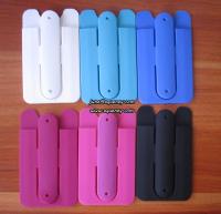 China Eco-Friendly Silicone Phone Stand Card Holder 90x57x5mm with 3M Sticker Custom Logo for sale