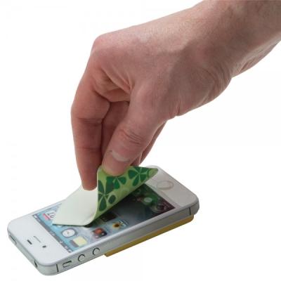 China Custom Silicone Cell Phone Wallet 87x57x5mm with Removable Cloth Cover and Logo Print for sale