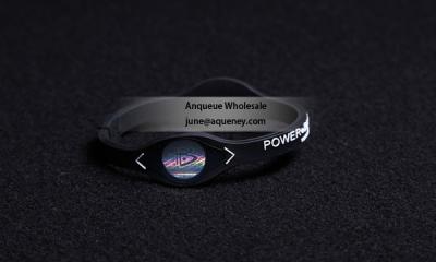 China Custom Logo Hologram Energy Balance Silicone Power Band Bracelet 202x12mm for sale