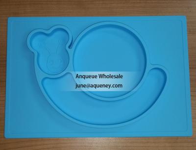 China Custom Color Food Grade Silicone Plate for Kids 38x25x3cm FDA CE ROHS for sale
