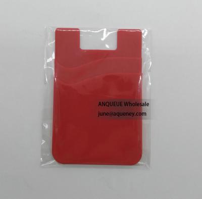 China 3M Adhesive Silicone Smart Wallet Mobile Card Holder 87x57x5mm Custom Logo for sale