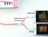 China REMAX 2in1 USB Data Cable 2.1A Fast Charging for iPhone Android 100cm OEM Custom Color for sale