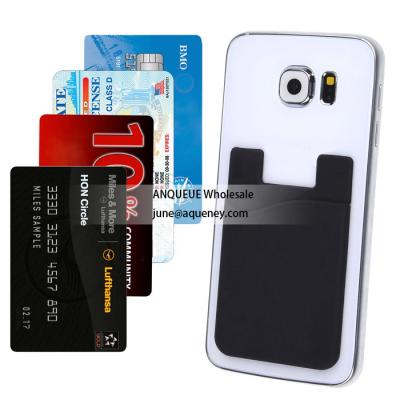 China Silicone Smart Wallet Phone Pouch 87x57x3mm Custom Logo OEM for sale