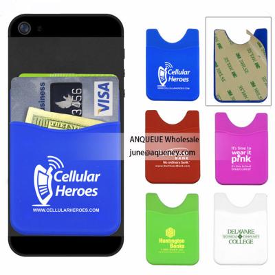 China Custom Logo 3M Silicone Smart Wallet 87x57x3mm Multi-Color OEM for sale