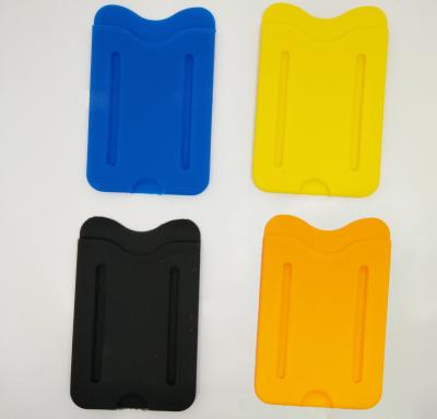 China Custom Silicone Phone Wallet 87x57x3mm Smart Mobile Pocket with Logo Printing for sale
