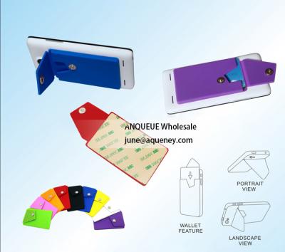 China Silicone Smart Wallet Card Holder for Phone 87x57x3mm OEM Custom Logo for sale