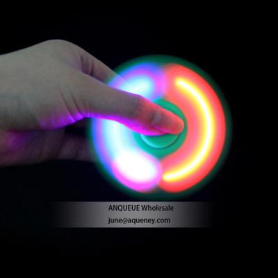 China LED Light Flash ABS Aluminum Alloy Fidget Hand Spinner Ceramic Bearing 60g for sale