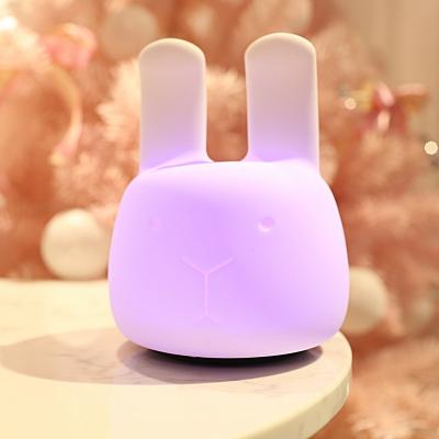 China Wholesale Rabbit LED Night Light USB Charging Lamp 7 Color Changing 800mAh for sale