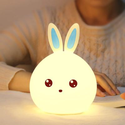 China 7 Color Changing Silicone Night Light Cute LED Lamp 1200mAh Battery for Baby Room for sale