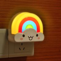 China Rainbow LED Night Light 0.5W 220V Sound Control Kids Bedroom Lamp Cloud Shape for sale