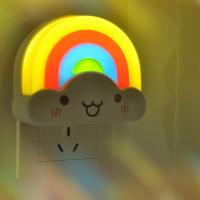 China ABS Mini Rainbow LED Night Light Cloud Shape 0.5W 220V Plug Socket Sensor Lamp for sale