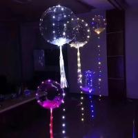 China LED Light Up Bobo Balloons 18 24 36 Inch PVC Transparent Party Decoration for Wedding Halloween for sale