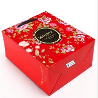 China Custom White Kraft Paper Gift Bags with Handles 3 Sizes S M L Recyclable for sale