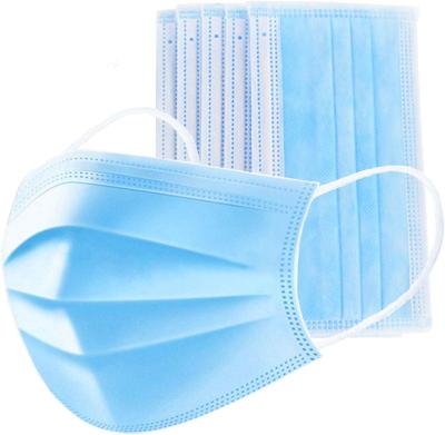 China 3-Ply Disposable Face Mask with Earloop and Nose Clip 17.5cm x 9.5cm for Personal Health for sale
