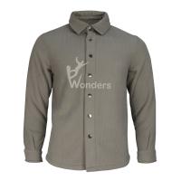 China Mens 100% Corduroy Bonded Teddy Fleece Soft Shell Shirt Recycled Dyed for sale