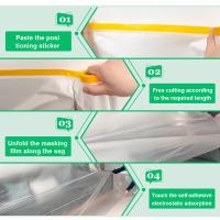 China PE Plastic Film Transparent Crepe Paper Spray Painting Covering Car Taped Masking Film for sale