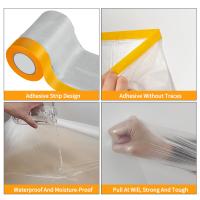 China PE Plastic Film Transparent Crepe Paper Spray Painting Covering Car Taped Masking Film for sale
