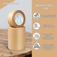 China Customized Logo Waterproof Kraft Paper Packaging Tape Roll With Acrylic Adhesive for sale