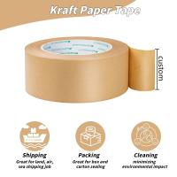 China Customized Logo Waterproof Kraft Paper Packaging Tape Roll With Acrylic Adhesive for sale