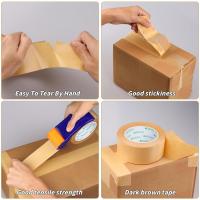 China Customized Logo Waterproof Kraft Paper Packaging Tape Roll With Acrylic Adhesive for sale