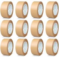 China Customized Logo Waterproof Kraft Paper Packaging Tape Roll With Acrylic Adhesive for sale