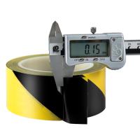China Black PVC Waterproof Self Adhesive Floor Warning Tape Acrylic Adhesive Caution Floor Tape for sale