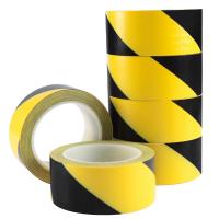 China Yellow PVC Marking Tape Orange Hazard Stripe Line Safety Floor Marking Tape Roll for sale