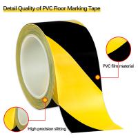 China Yellow PVC Marking Tape Orange Hazard Stripe Line Safety Floor Marking Tape Roll for sale