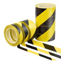 China Yellow PVC Marking Tape Orange Hazard Stripe Line Safety Floor Marking Tape Roll for sale