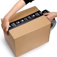 China Custom Logo Brand Black Water Activated Kraft Paper Gum Packing Tape for sale