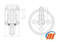 China EX400 Excavator Undercarriage Parts Track Guide Wheel Front Idler Assembly for sale