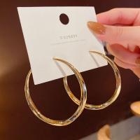 China 18k Gold Plated Big Hoop Earrings for Women Fashion Jewelry 60mm for sale