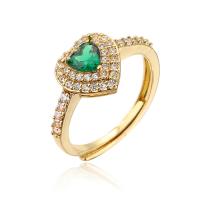 China 18k Gold Plated Heart Crystal Diamond Engagement Wedding Ring for Women Size 6 for sale
