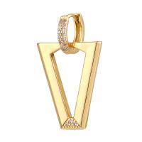 China 18k Gold Plated Diamond Hoop Earrings V Shape Pendant Colorful Spray Paint AAA Zircon for sale