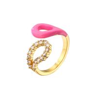 China 18K Gold Plated Adjustable Diamond Rings Colorful Enamel Geometric Jewelry for Women for sale