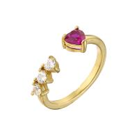 China 18k Gold Plated 925 Sterling Silver Heart Diamond Ring Adjustable Engagement Wedding for sale