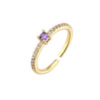 China Colorful Gemstone Diamond Bands Rings 18k Gold Plated Adjustable for sale