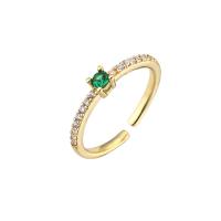 China Colorful Gemstone Diamond Bands Rings 18k Gold Plated Adjustable for sale