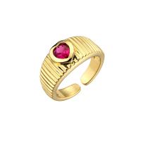 China 18K Gold Plated Adjustable Chunky Heart Diamond Zircon Ring for Women for sale